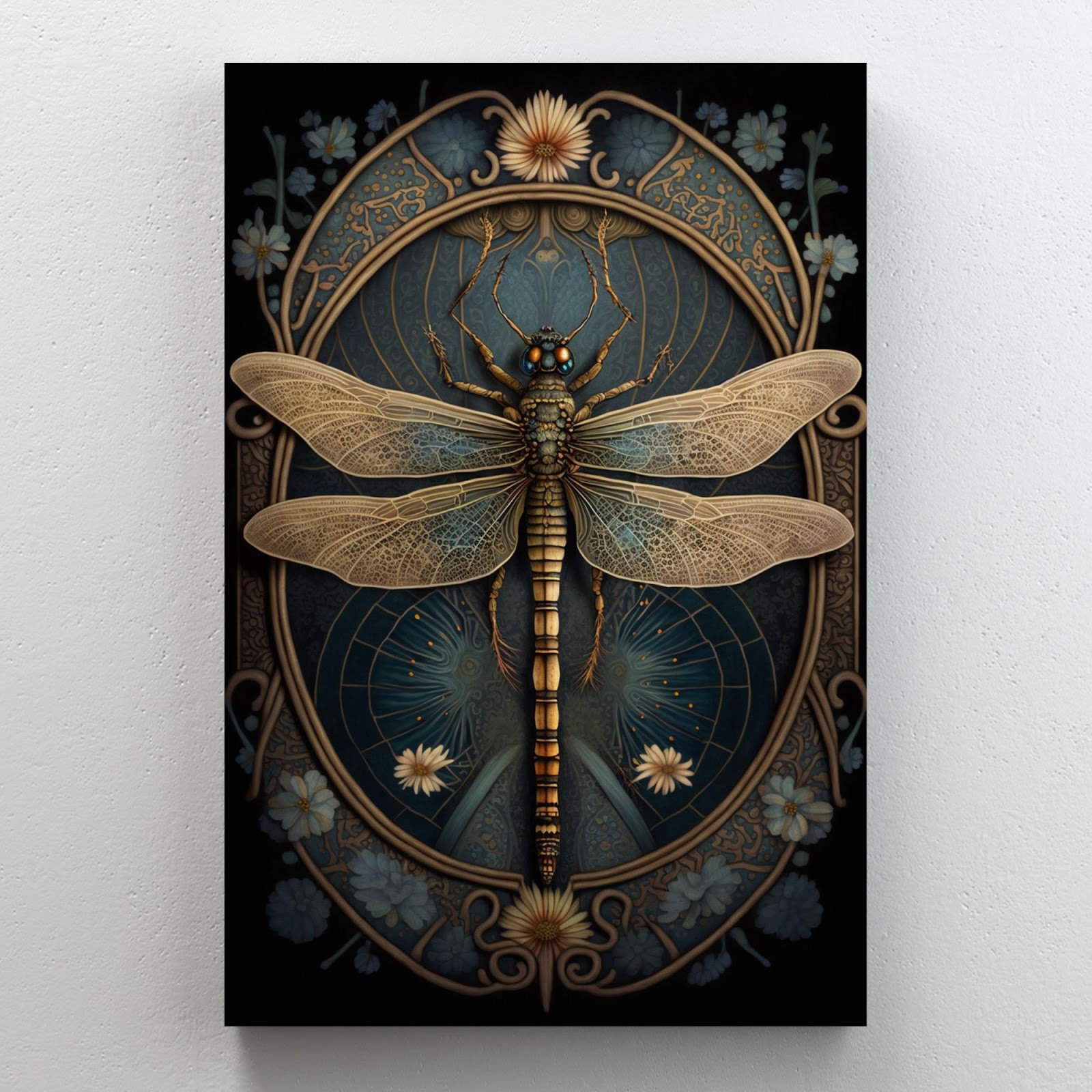 August Grove® Daisies and Dragonfly - Wrapped Canvas Graphic Art | Wayfair